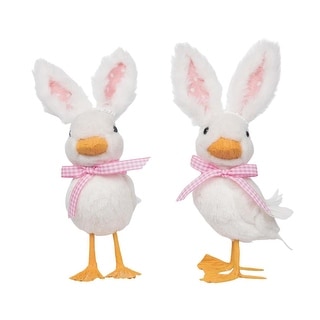 Transpac Sisal Ducks w/Rabbit Ear Set of 2 Home Decorations Easter ...