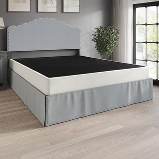 CraftPorch 5-Inch Metal Box Spring with Warm Grey Linen Cover - Bed ...