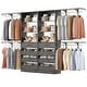 Set of 2 Closet System with Wooden Drawers and Hanging Rods, Closet ...