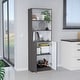 2-Door Bookcase with Upper Shelves, Matt Gray / White - Bed Bath ...