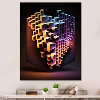 Designart 'Multidimensional Luminogram II' Modern Geometric Metal Wall ...