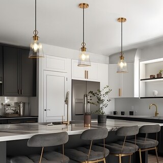Modern 1-Light Gold Pendant Kitchen Island Bedroom Lighting with ...