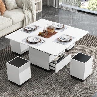 Modern Lift-top Coffee Table with Lifted Tabletop and High-gloss ...