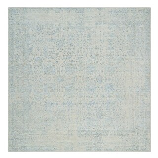 Shahbanu Rugs Gray Touches of Blue Fine Jacquard Hand Loomed Tabriz ...