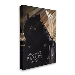 Stupell Black Vintage Train Locomotive Imperishable Beauty Phrase ...