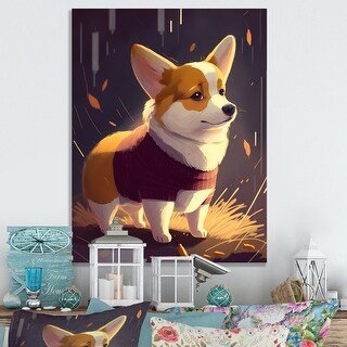Designart "Cute Little Corgi Dog" Animals Dog Corgi Gangster Mafia ...