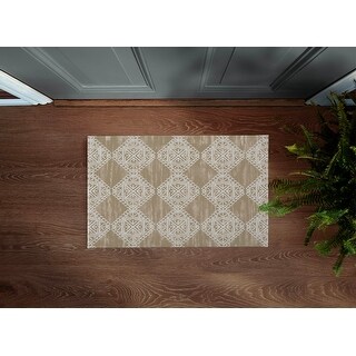 ESTHER NATURAL with Rubberized non-slip Backing Indoor|Outdoor Mat By ...