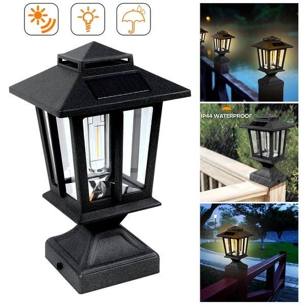 Solar Post Lantern Waterproof Outdoor Deck Fence Post Cap Light - On ...