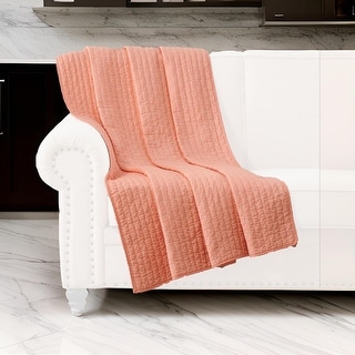 Xumi 50 x 60 Inch Quilted Throw Blanket, Channel Details, Coral Pink ...