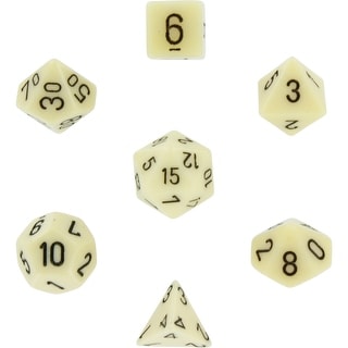 Polyhedral 7-Die Opaque Dice Set - Ivory with Black - Bed Bath & Beyond ...