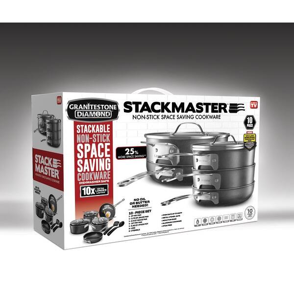 Granitestone Diamond Stackable Non Stick 10pc Set - Bed Bath & Beyond ...