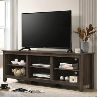 70" Wide TV Stand with Open Shelves and Cable Management - Bed Bath ...