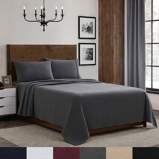Sweet Home Collection Cotton Flannel Solid Color Sheet Set - Bed Bath & Beyond - 42106154
