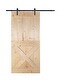 36 in x 84 in Unfinished Mini X Wood Barn Door with Sliding Hardware ...