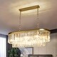 Gold Linear Crystal Chandelier for Kitchen, Adjustable Luxury ...