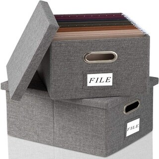 Collapsible File Box Storage Organizer (L Gray) - Bed Bath & Beyond ...