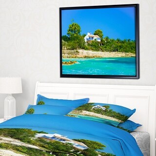 Designart "House on the Island of Cyprus" Landscape Framed Canvas Art ...