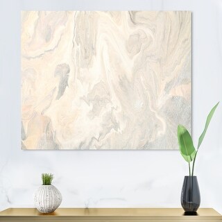 Designart "Liquid Art Waves In Shades Of Cream IV" Modern Canvas ...