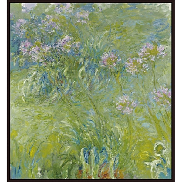 Agapanthus by Claude Monet Giclee Print Oil Painting Cherry Brown Frame ...