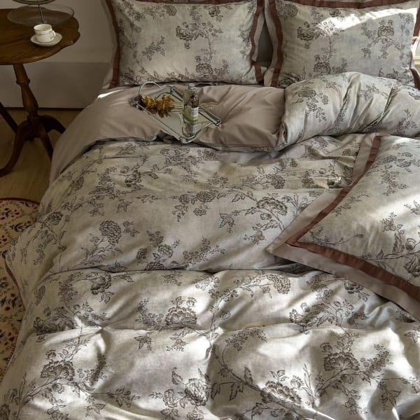 100% Cotton Comforter Cover,Soft Bedding Set Includes with 4 Piece ...