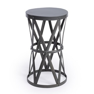Handmade Empire Grey Iron Round End Table (India) - Bed Bath & Beyond ...