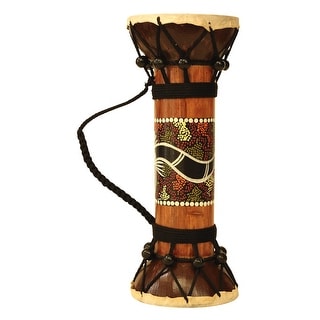 Exotic Wooden Hand Carved Double Sided Drum Djembe Home Decor Gift Wood ...