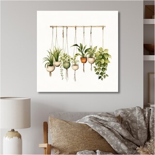 Designart "Hanging Decorative Botanical Boho Plants" Plants Wall Art ...