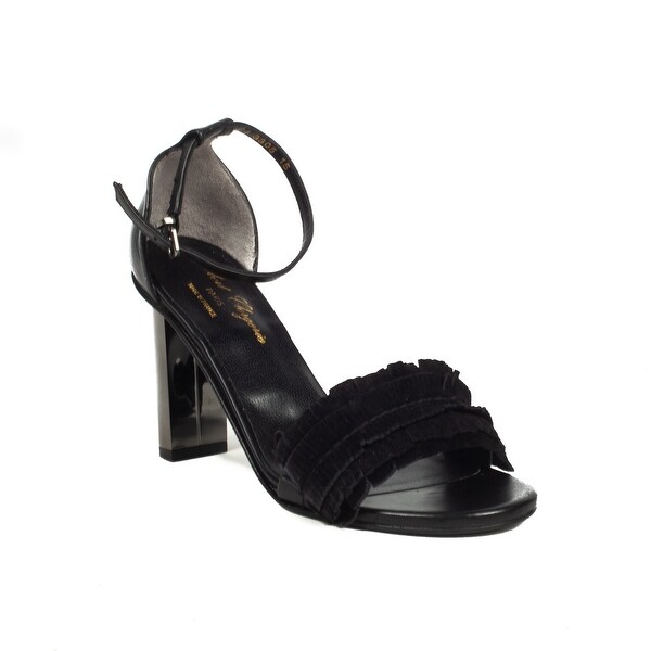 Shop Robert Clergerie Women's 'Liare' Suede Fringe Heels Black Shoes ...