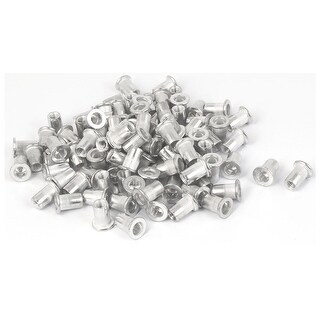 M6x15mm Aluminum Straight Knurled Blind Rivet Nut Fastener 100pcs ...
