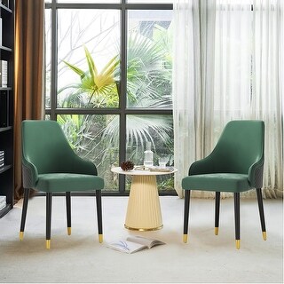 Green Velvet Upholstered Parsons Dining Chairs(Set of 2) - Bed Bath ...
