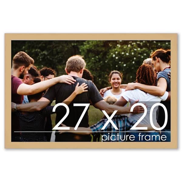27x20 Traditional Natural Complete Wood Picture or Puzzle Frame with UV ...