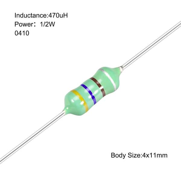 25Pcs 0410 Color Ring Inductor 470uH 0.5W Axial RF Choke Coil Inductor ...