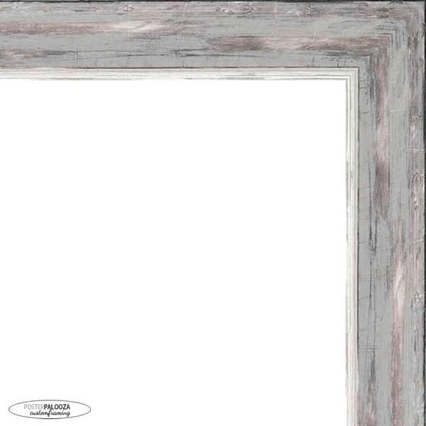 32x22 Contemporary Pewter Complete Wood Picture Frame with UV Acrylic ...