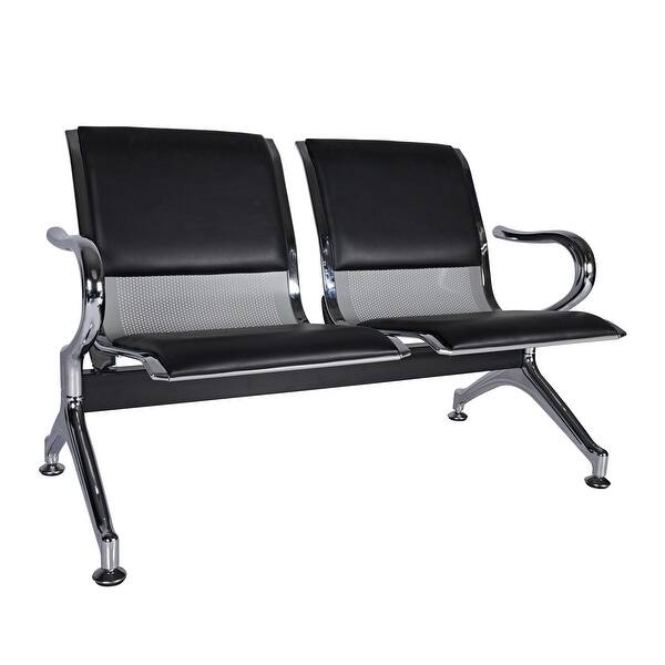 Kinbor 2-Seat Reception Chair Waiting Room Chair Guest Chair Leather ...