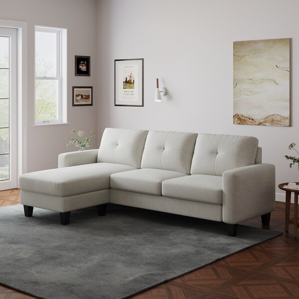 Living Room Furniture with Polyester Fabric L Shape Couch Corner Sofa for Small Space Bed Bath Beyond 40930299