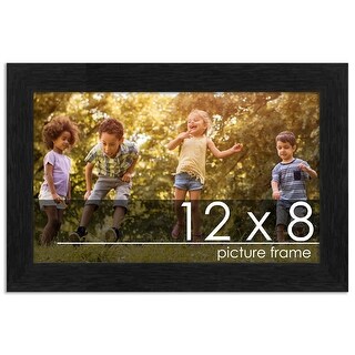 12x8 Traditional Black Complete Wood Picture Frame with UV Acrylic ...