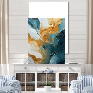 Designart "Ocean White And Blue Currents I" Ocean Wall Art - Bed Bath ...