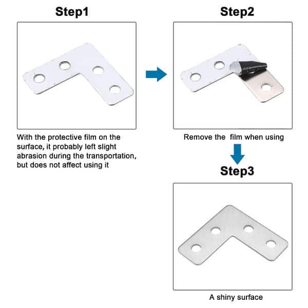 Flat Plate L Shape,40mmx40mm,Angle Corner Brace Repair Brackets 8pcs ...