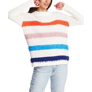 1.STATE Women's Multicolor Stripe Loop Stitch Sweater Ivory White - Bed ...