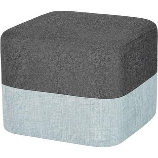 Upholstered Cube Pouf Footstool, Square Foot Rest Side Table Seat for ...