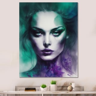 Designart "Sensuous Young Woman In Tones Of Blue II" Woman Sensual ...