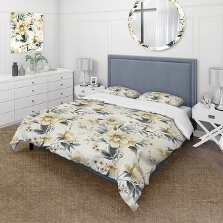 Designart "Minimalist Simplicity Victorian Pattern" Beige Cottage Bed ...