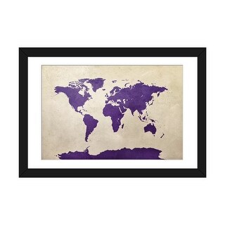 iCanvas "World Map Purple" by Michael Tompsett - Bed Bath & Beyond ...