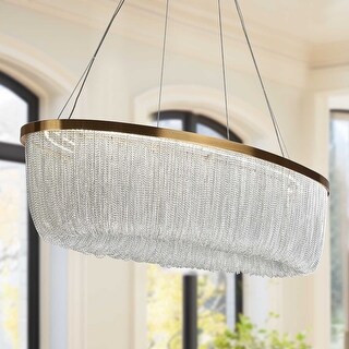 Modern LED Fringe Chandelier Island Lights for Kitchen Island - Gold ...