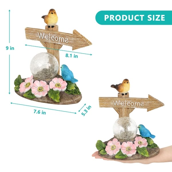 Solar Garden Decor Statues Welcome Sign Sculptures - Bed Bath & Beyond ...