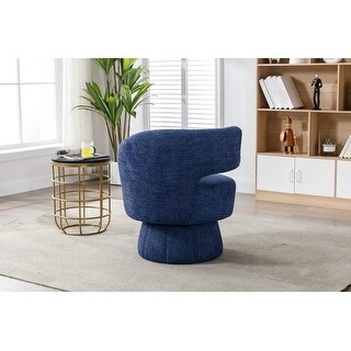 Barrel Swivel Armchair Round Cuddle Lounge Chair Navy Sofa wRight Open ...