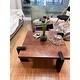 Oval Triangle Solid Wood Coffee Table, Mid Century Modern Barn Tea ...