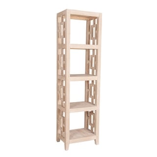 Natural Handmade Solid Wood Bookcase With Four Shelves by East at Main ...