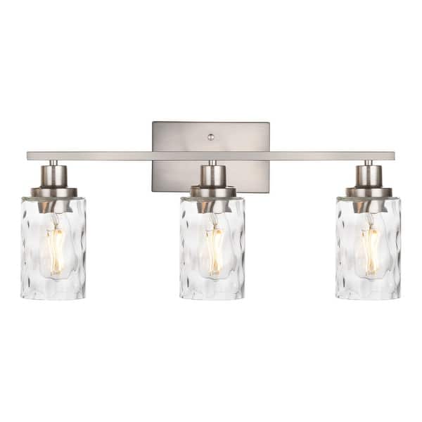 Brushed Nickel Bathroom Light Fixtures with Clear Glass - Bed Bath ...