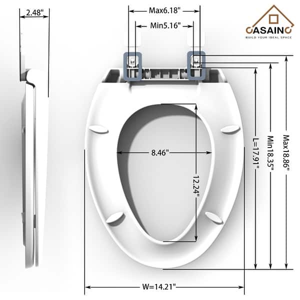 Elongated Closed Front Toilet Seat - N/A - Bed Bath & Beyond - 37259667